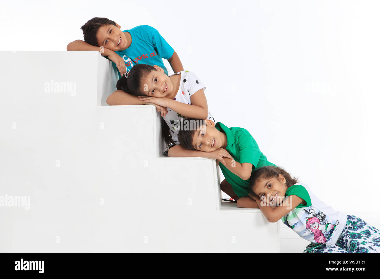 Children playing on stairs hi-res stock photography and images - Alamy