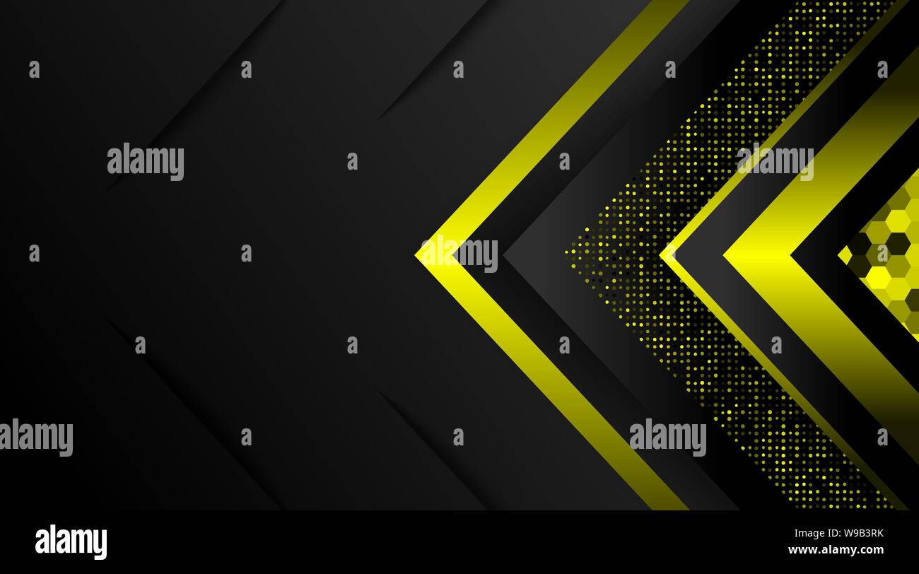 Glowing Yellow on Black Background Corporate Business Design Template ...