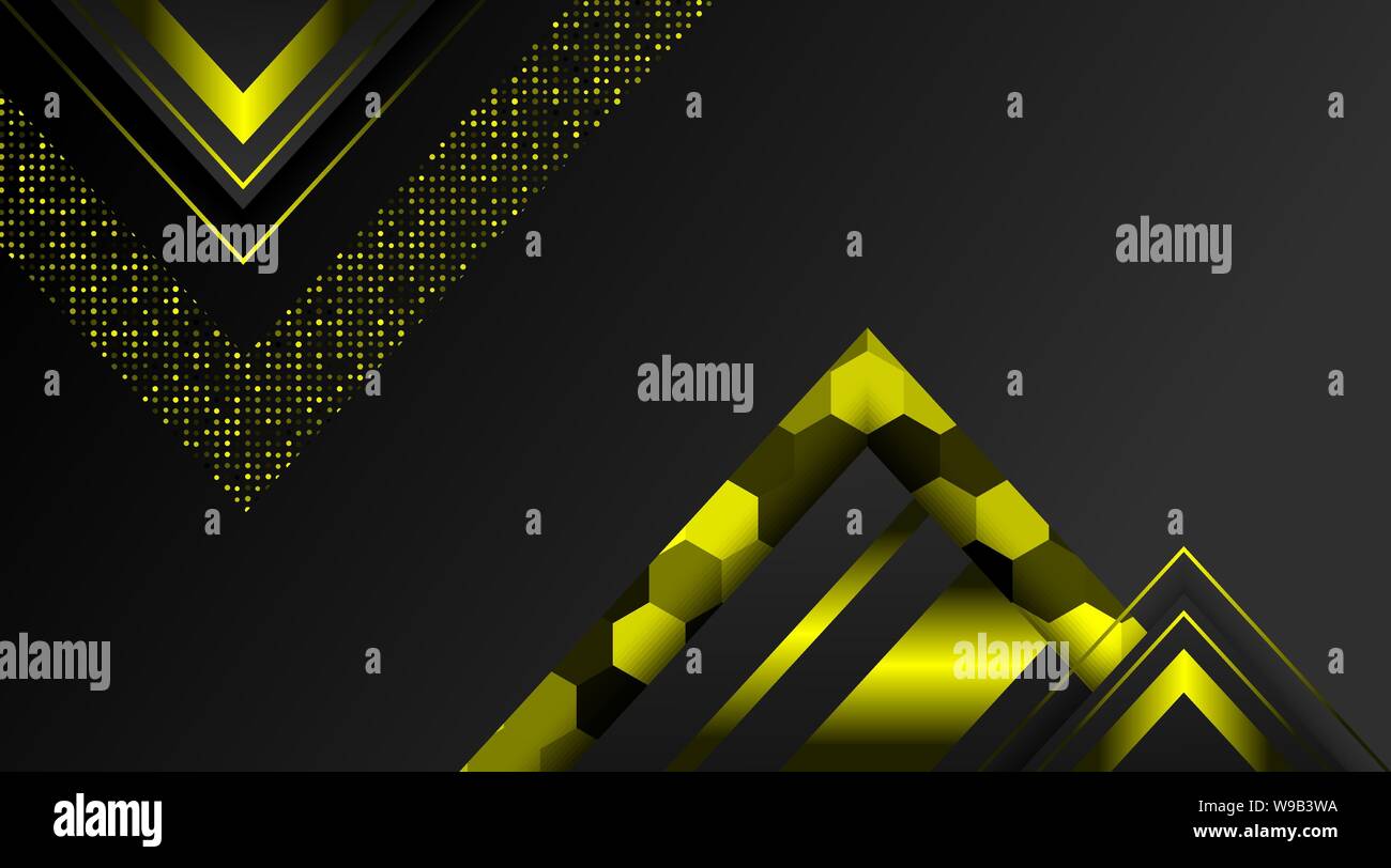 Glowing Yellow on Black Background Corporate Business Design Template ...