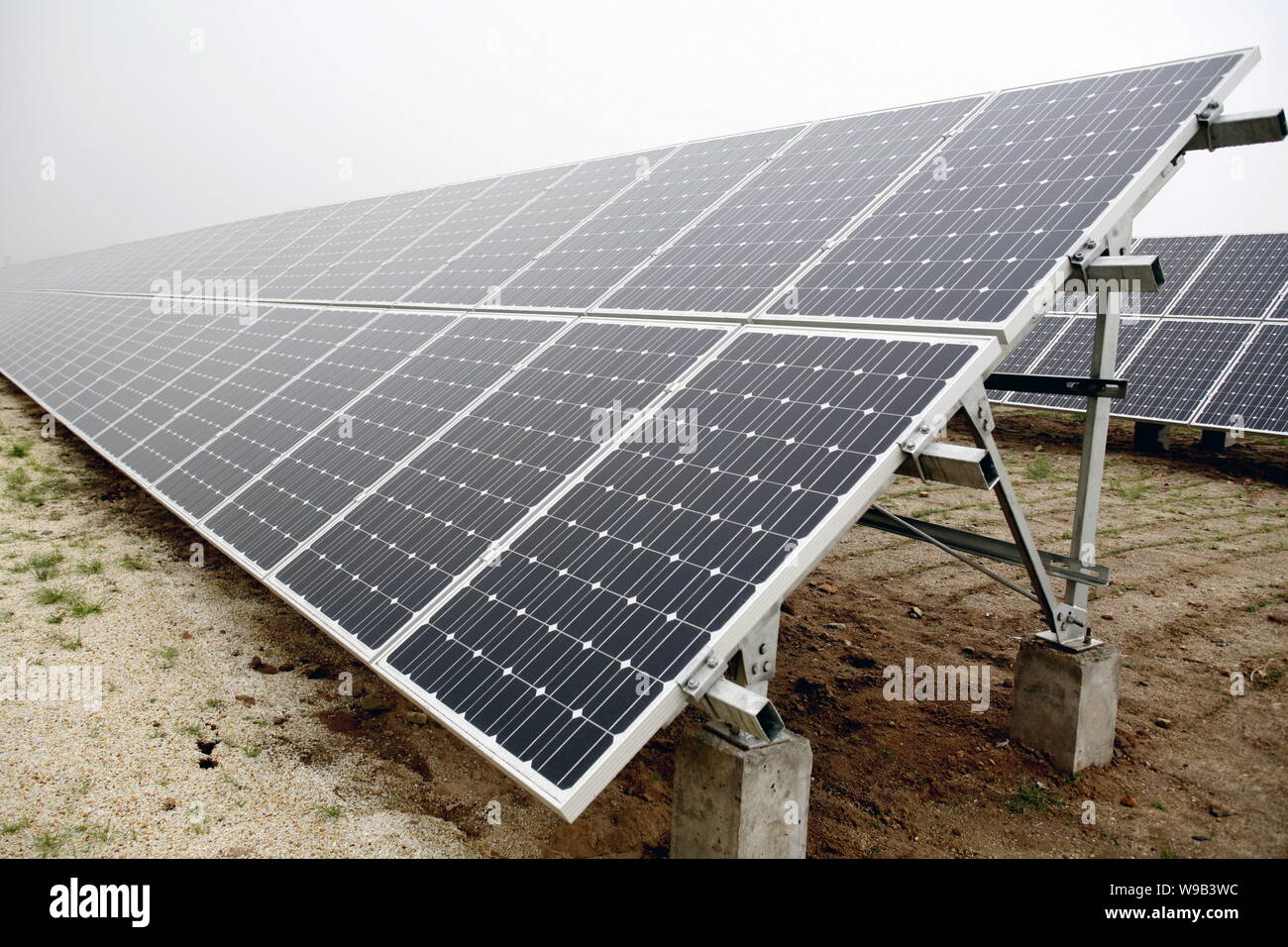Solar panels are seen at a 10-megawatt (MW) utility-scale solar power ...