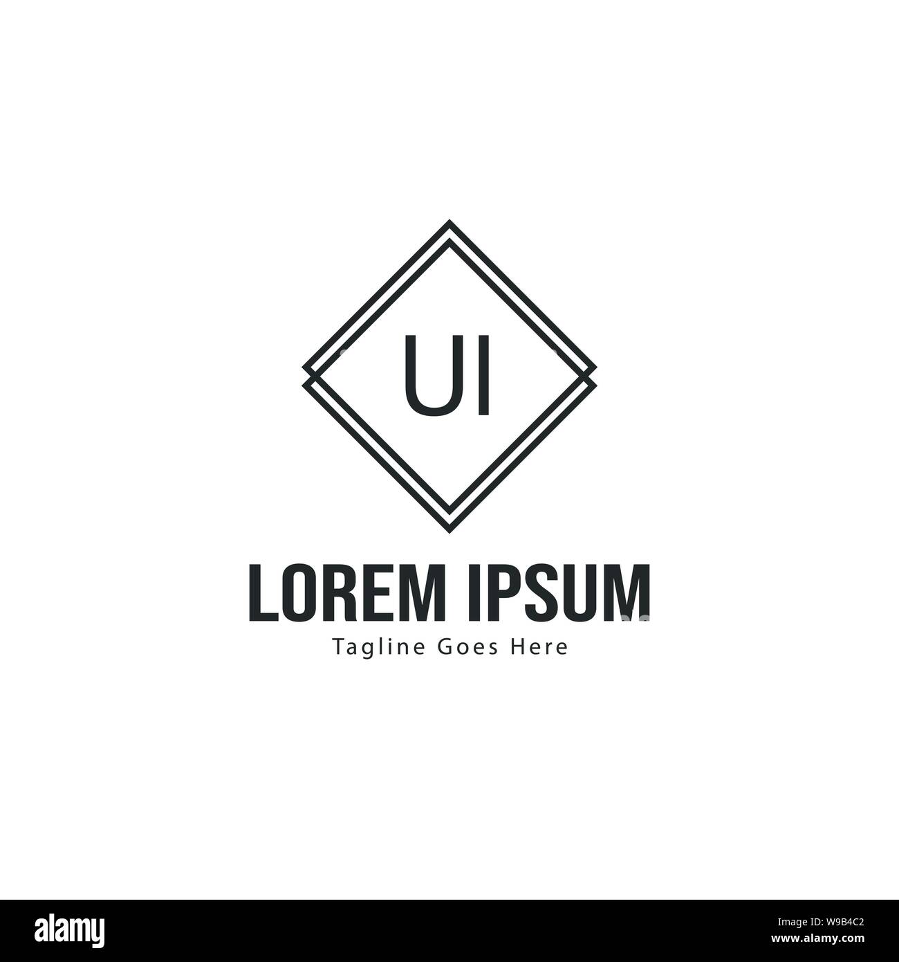UI Letter Logo Design. Creative Modern UI Letters Icon Illustration ...
