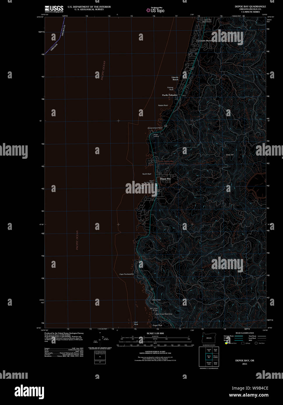 Map of depoe bay hi-res stock photography and images - Alamy