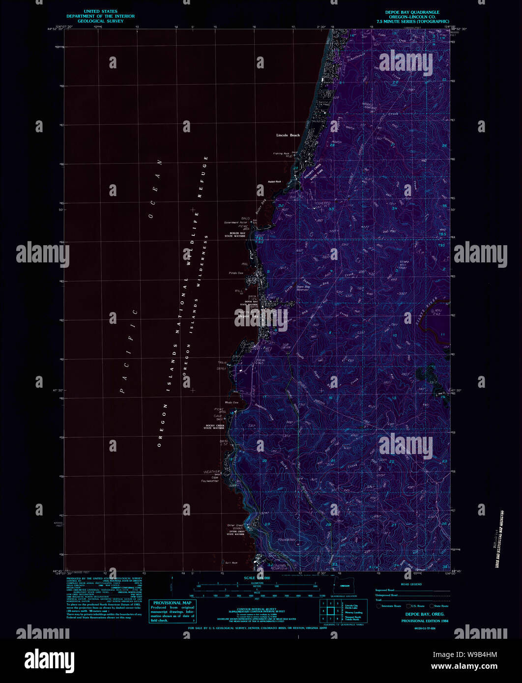 Depoe bay oregon map hi-res stock photography and images - Alamy