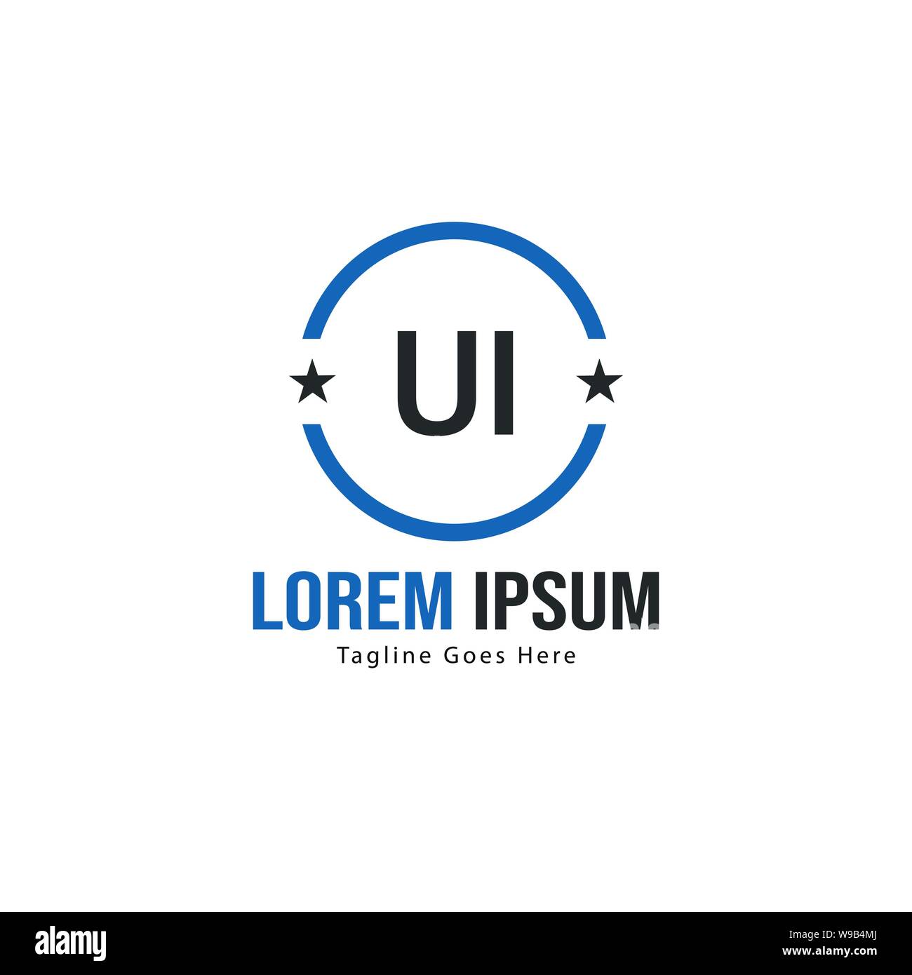 UI Letter Logo Design. Creative Modern UI Letters Icon Illustration ...