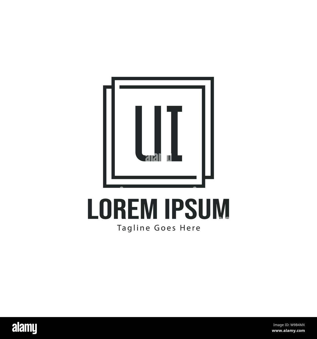 UI Letter Logo Design. Creative Modern UI Letters Icon Illustration ...