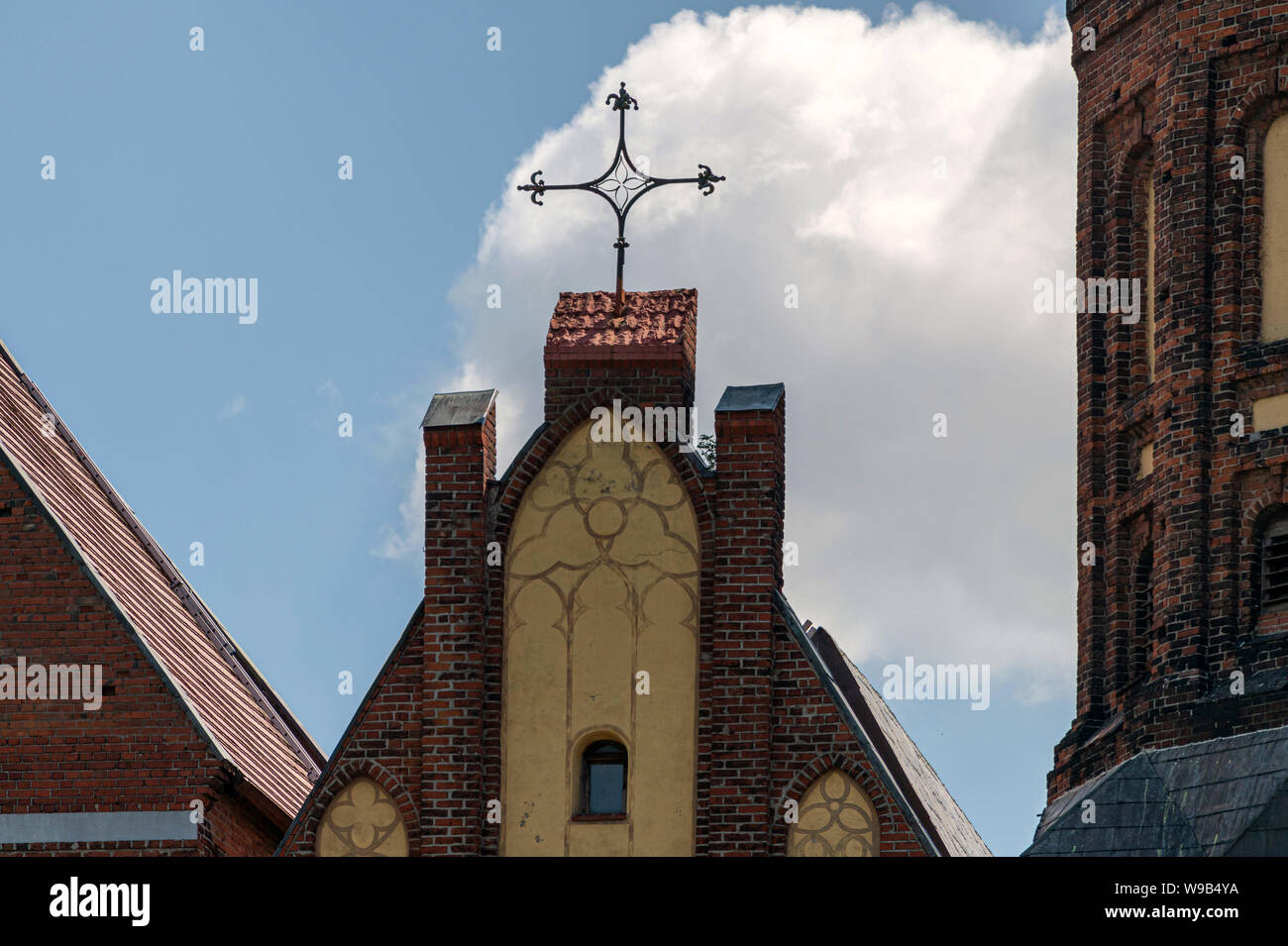 Architectural elements Konigsberg Cathedral. Brick Gothic-style ...