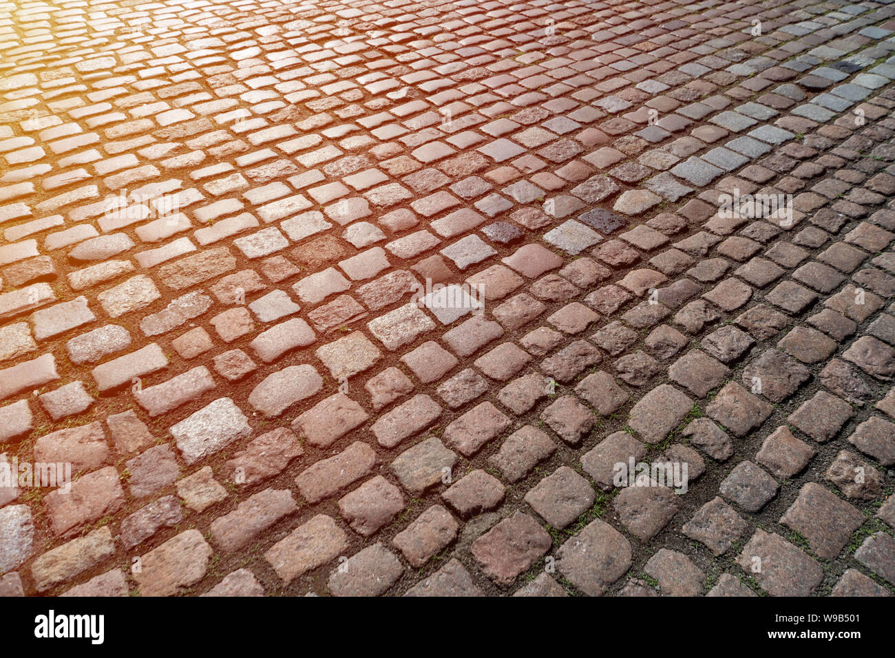 Tiles texture. Pattern of ancient german cobblestone in city downtown ...