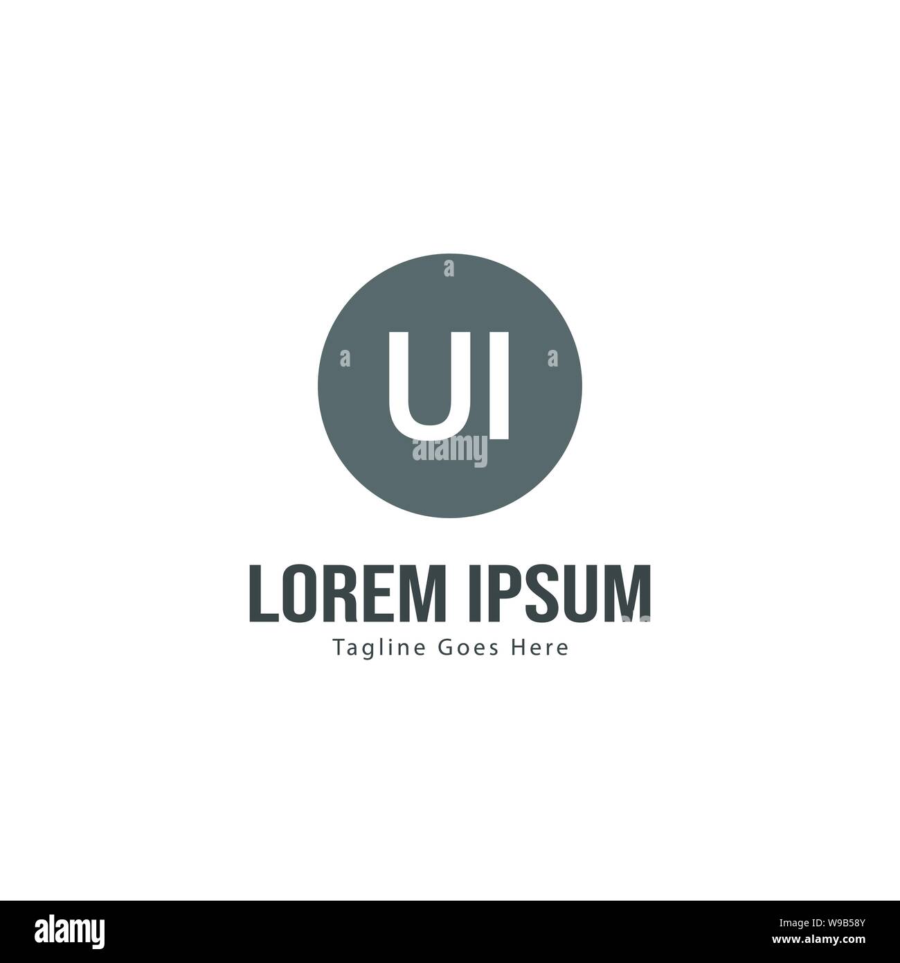 UI Letter Logo Design. Creative Modern UI Letters Icon Illustration ...