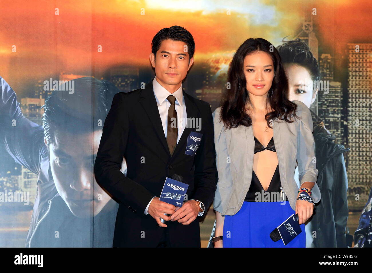 Hong Kong singer and actor Aaron Kwok, left, and Taiwanese actress Shu Qi are seen during a ...