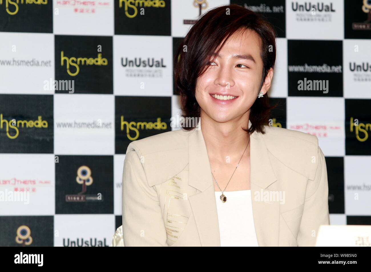 South Korean singer and actor Jang Keun-suk is seen during a press ...