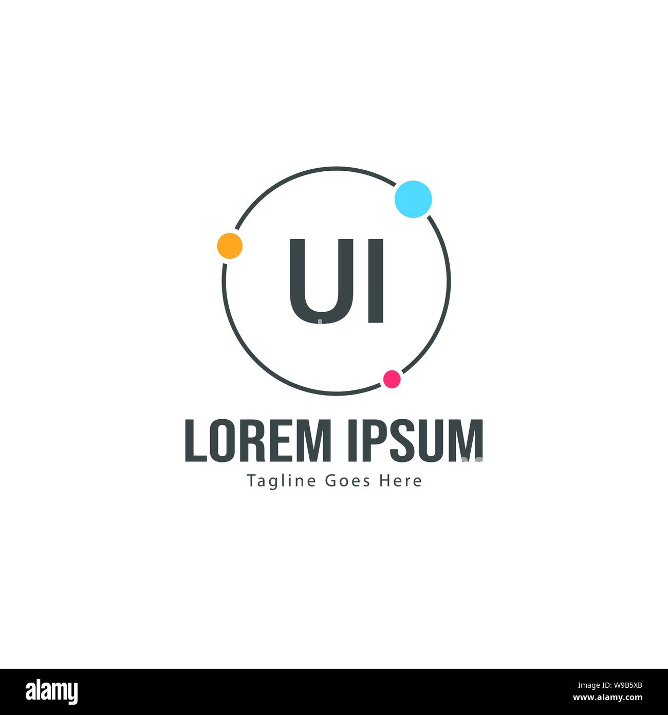 UI Letter Logo Design. Creative Modern UI Letters Icon Illustration ...