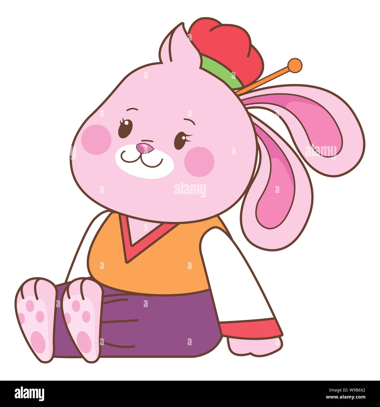 Mid autumn cute rabbit cartoon Stock Vector Image & Art - Alamy