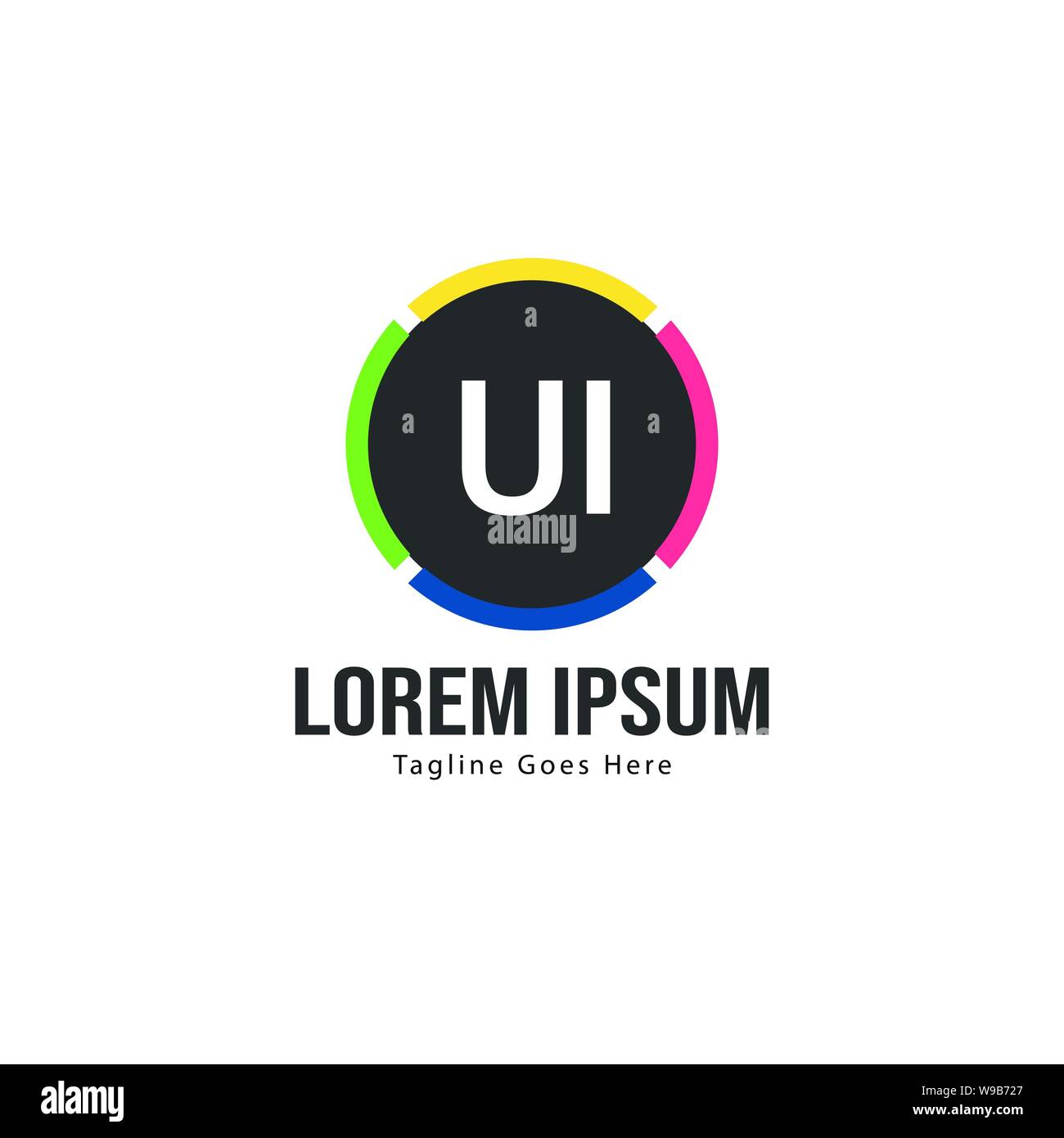 UI Letter Logo Design. Creative Modern UI Letters Icon Illustration ...
