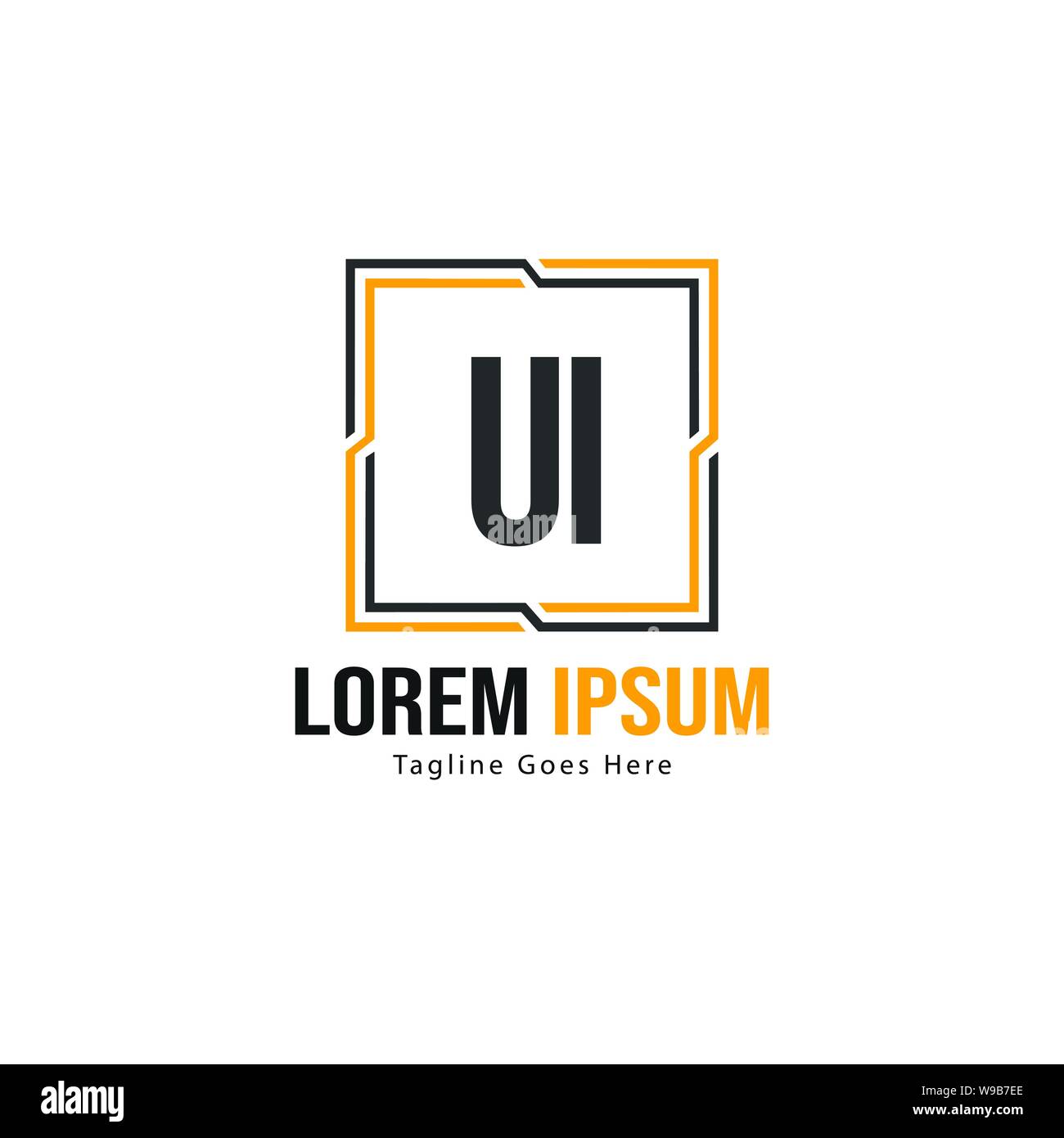 UI Letter Logo Design. Creative Modern UI Letters Icon Illustration ...