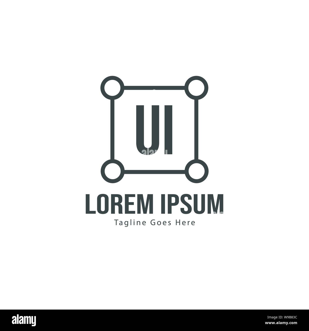 UI Letter Logo Design. Creative Modern UI Letters Icon Illustration ...