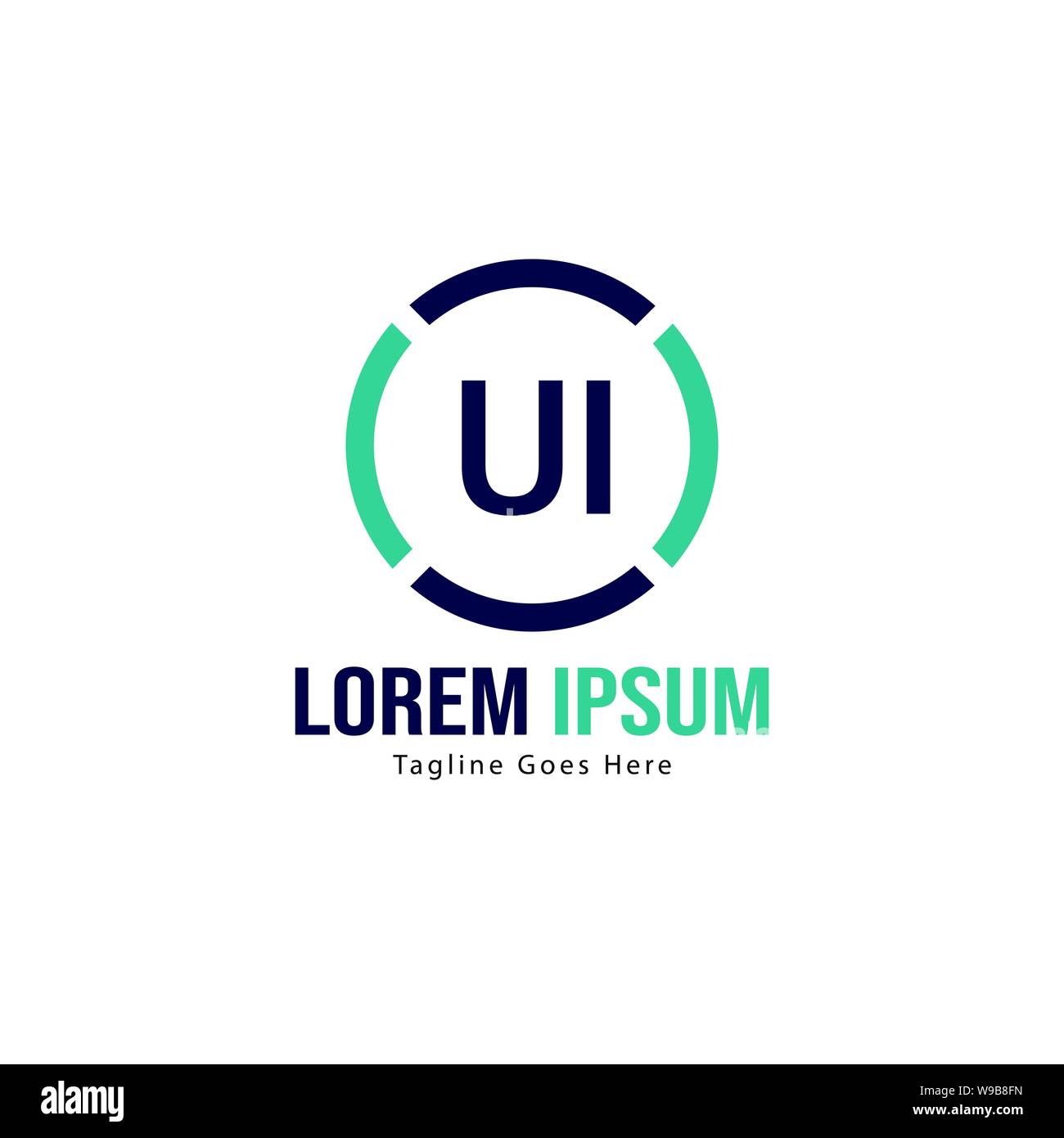 UI Letter Logo Design. Creative Modern UI Letters Icon Illustration ...