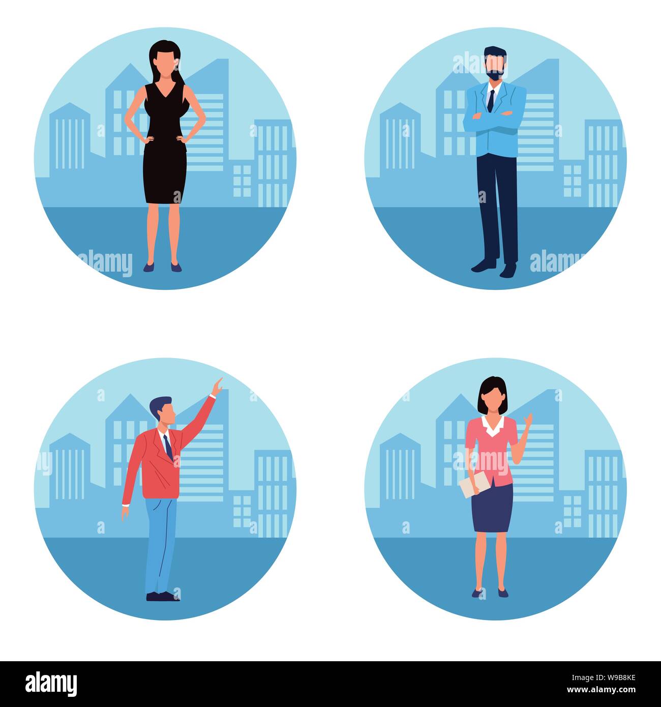 Exeutive business workers round icons Stock Vector Image & Art - Alamy