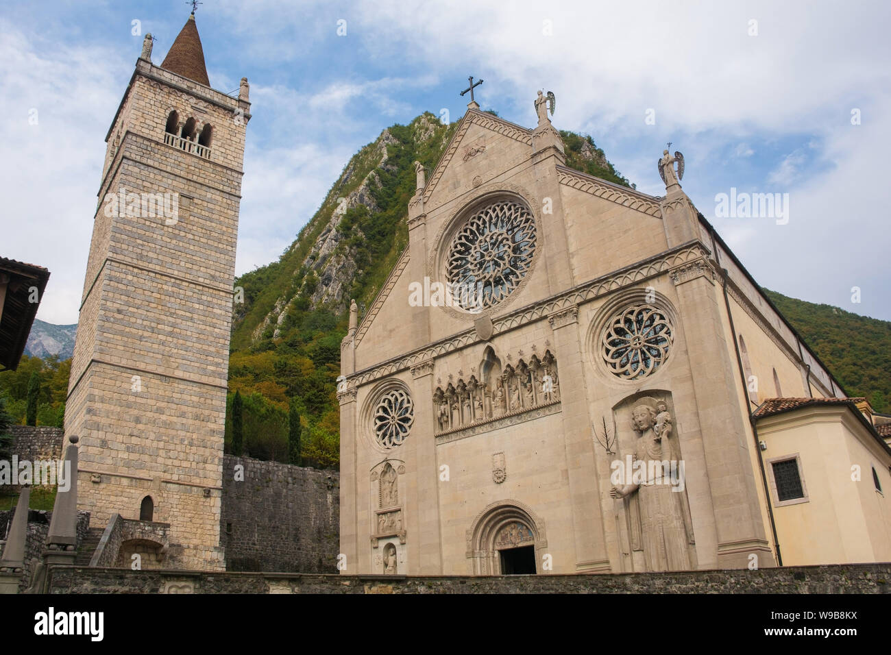 The fourteenth century cathedral, or duomo, in Gemona del Friuli ...