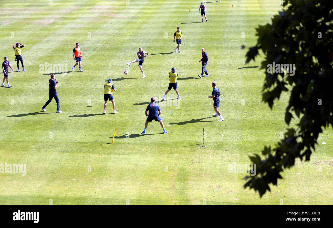 A general view of the England players during a nets session at Lord's ...