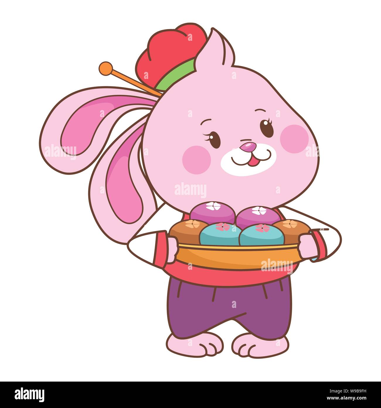 Mid autumn cute rabbit cartoon Stock Vector Image & Art - Alamy