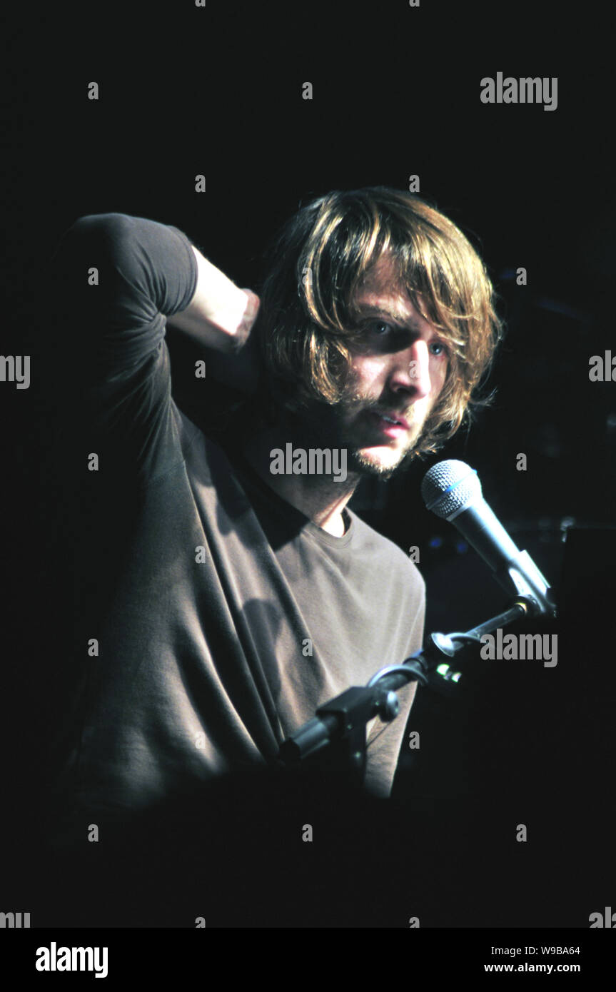 German pop singer Maximilian Hecker performs at a concert during his ...