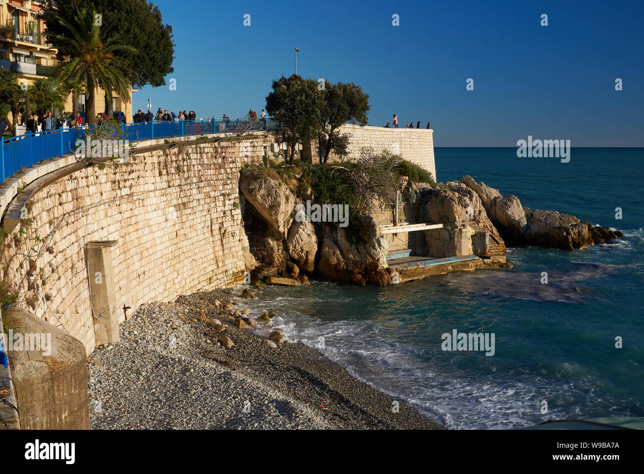 Nice, France - April 04, 2019: Evening view on one of the major tourist ...