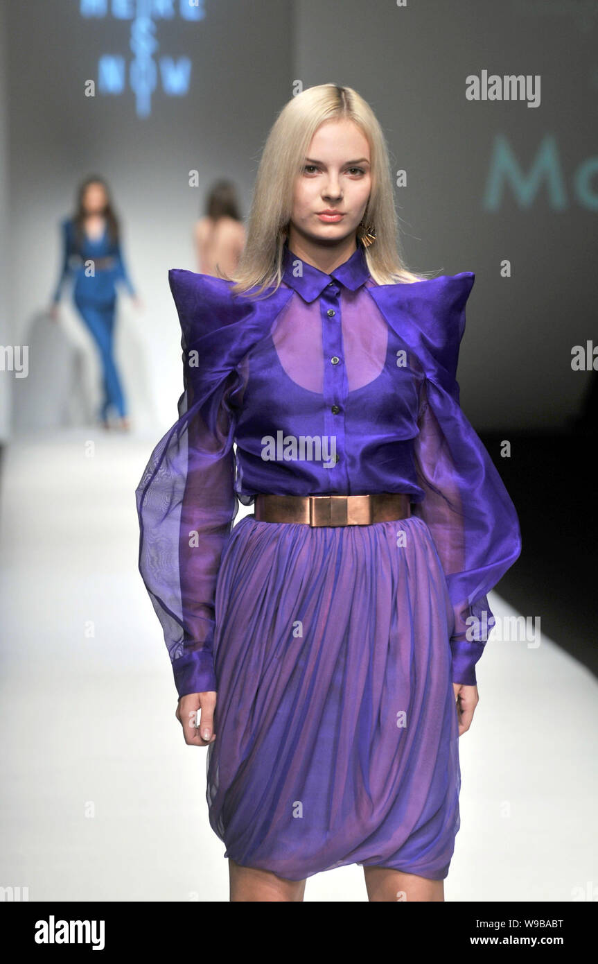 A model parades to show the new collections in the Matti Mamane fashion ...