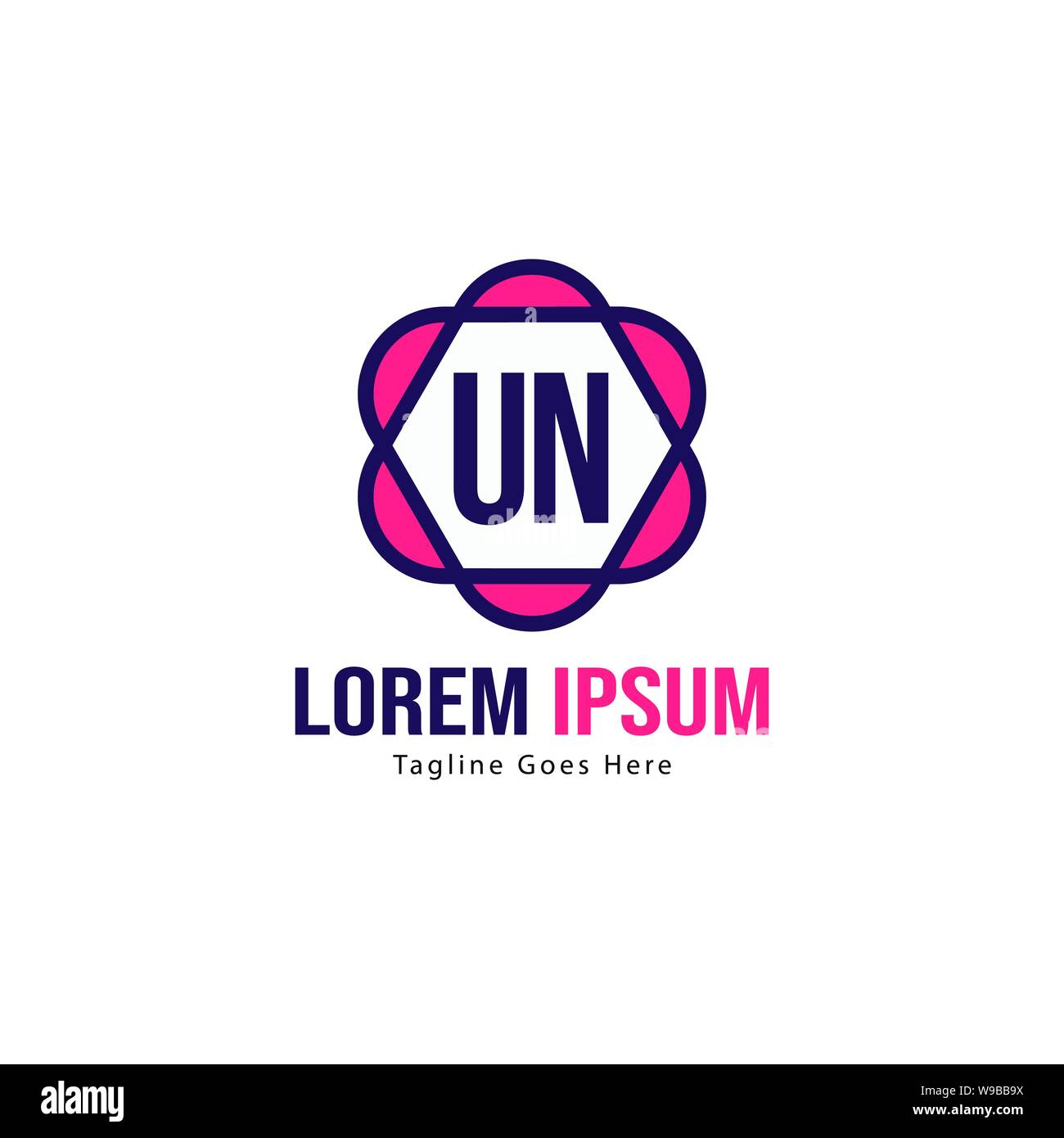 UN Letter Logo Design. Creative Modern UN Letters Icon Illustration ...