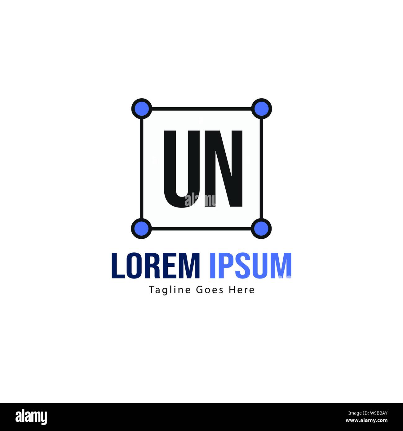 UN Letter Logo Design. Creative Modern UN Letters Icon Illustration ...