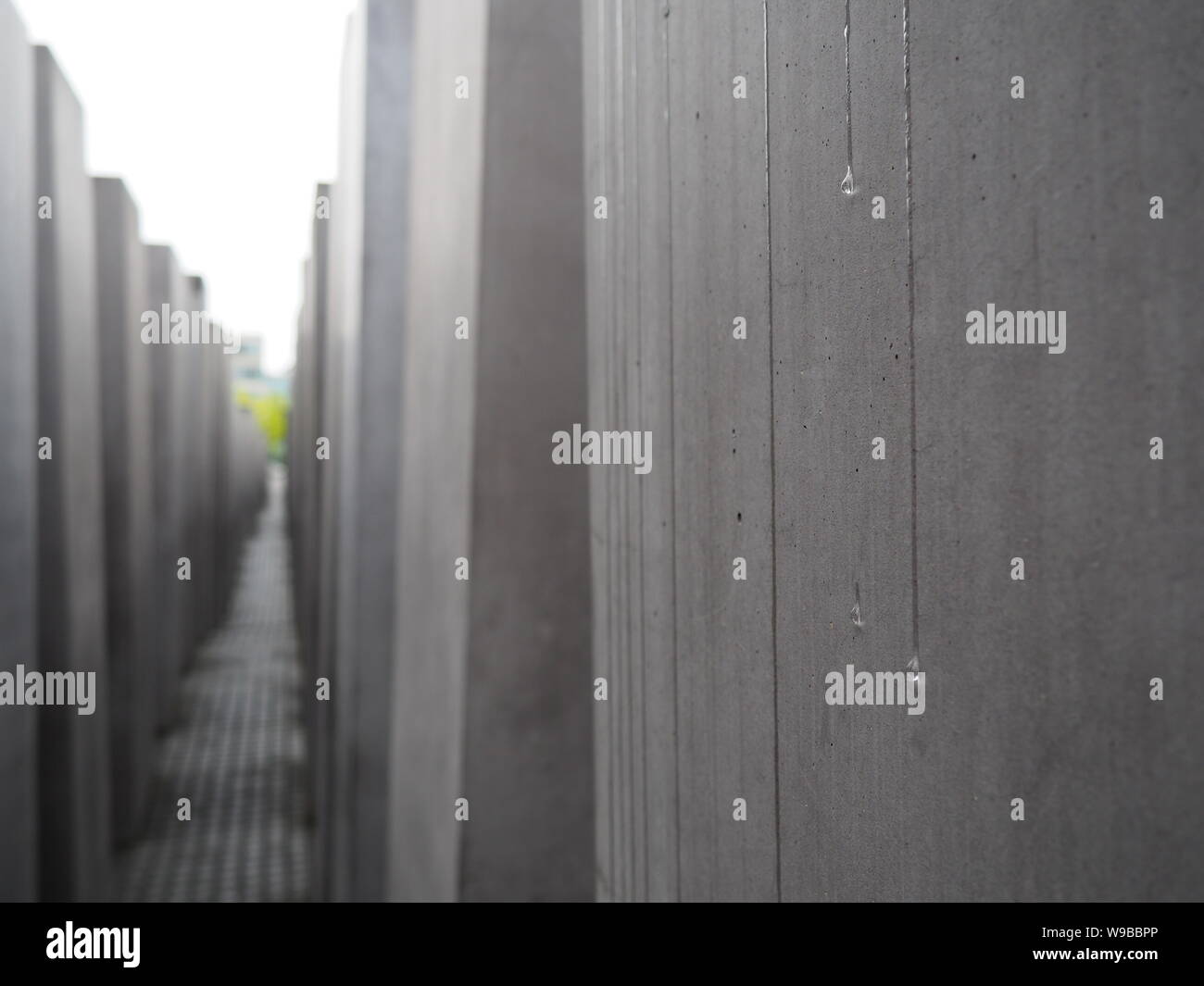View Cement block monument holocaust jewish raining Berlin, Germany ...