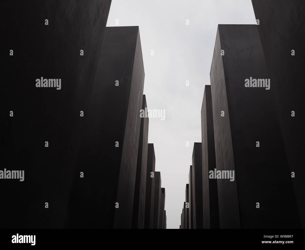 View Cement block monument holocaust jewish raining Berlin, Germany ...