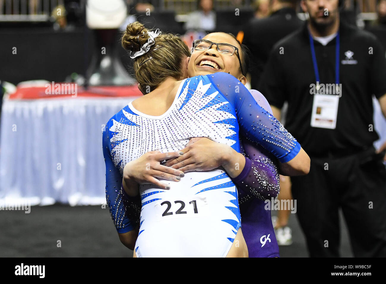 Kansas City, Missouri, USA. 11th Aug, 2019. MORGAN HURD hugs GRACE ...