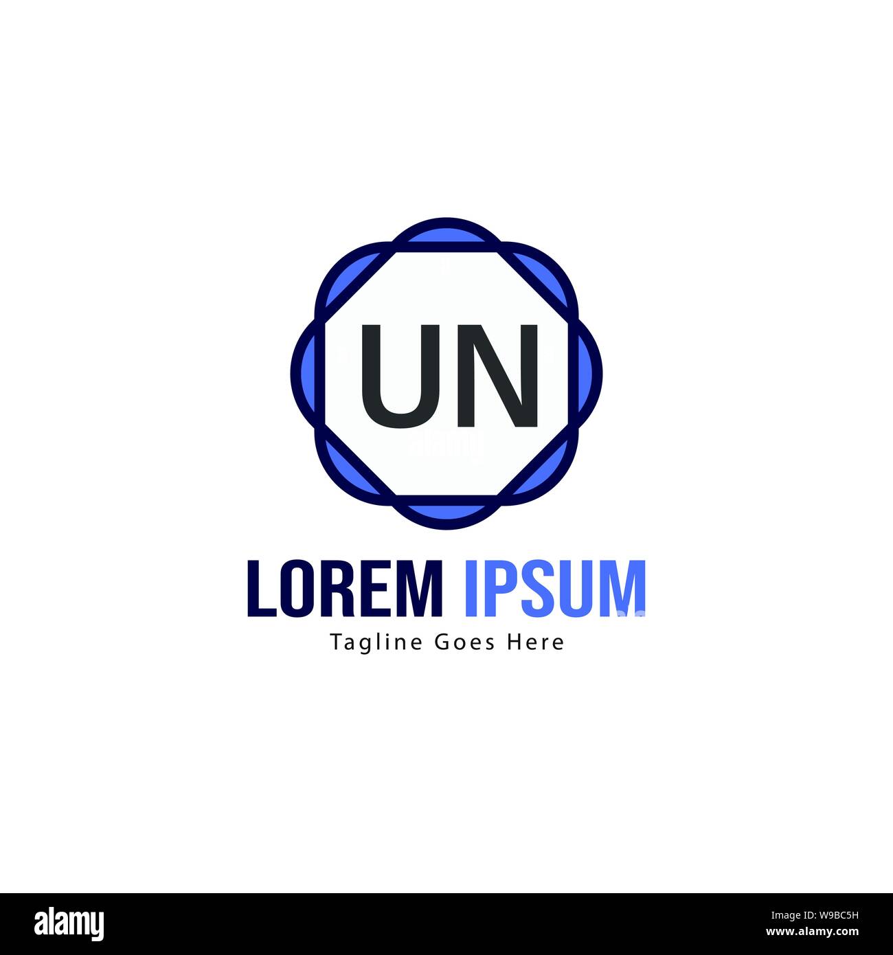 UN Letter Logo Design. Creative Modern UN Letters Icon Illustration ...