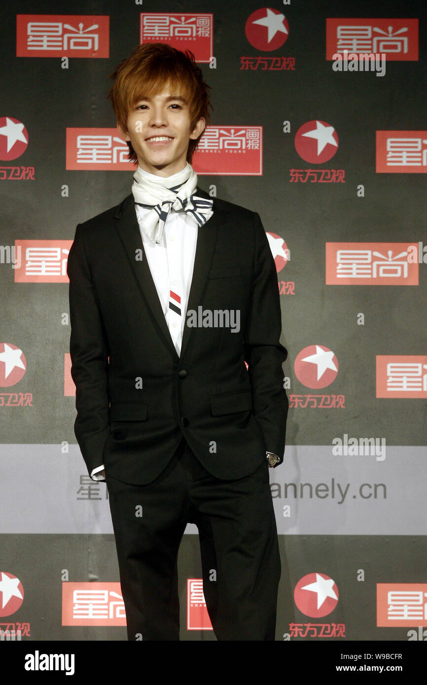 Chinese author and writer Guo Jingming poses at the red carpet of the ...