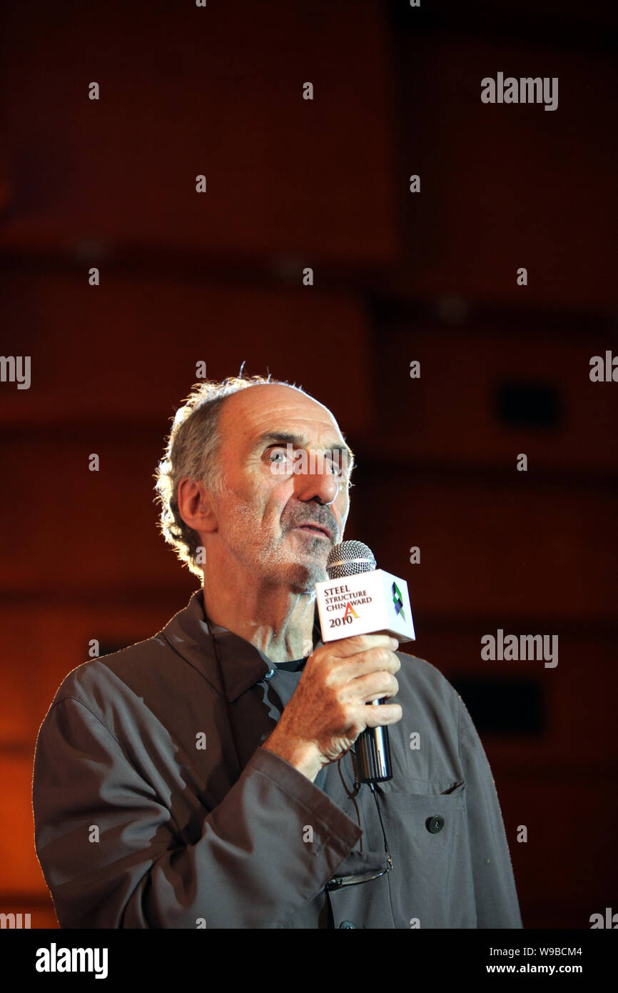 French architect Paul Andreu speaks at the International Summit in ...