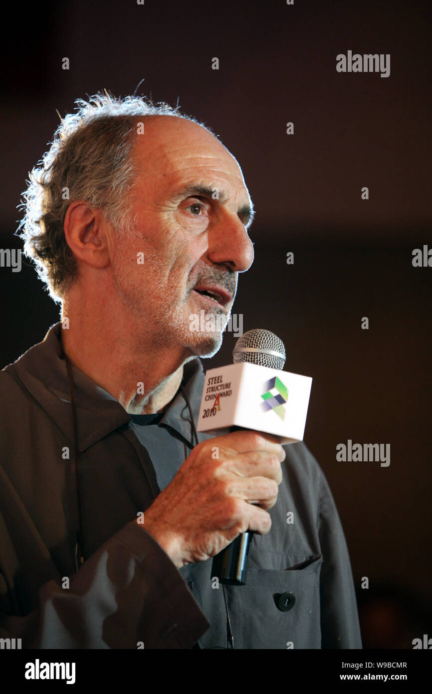 French architect Paul Andreu speaks at the International Summit in ...