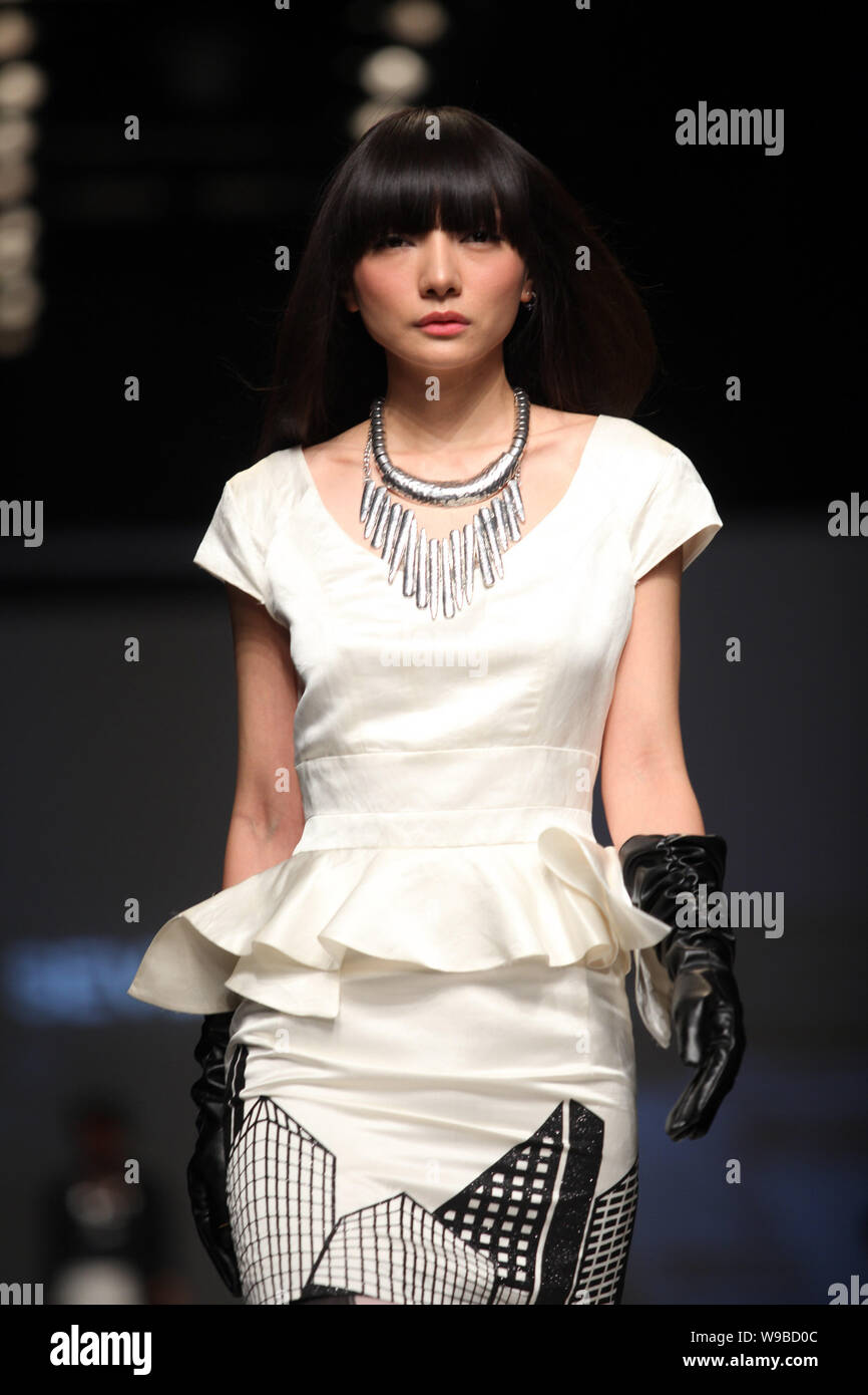 Chinese model Chang Chunxiao parades to show the new collections in the ...