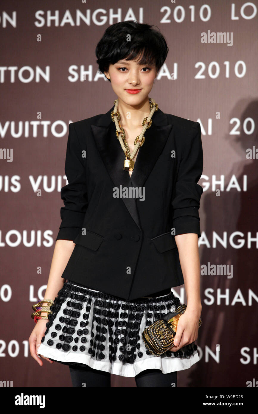 Chinese model Pei Bei poses during the opening ceremony of a Louis ...
