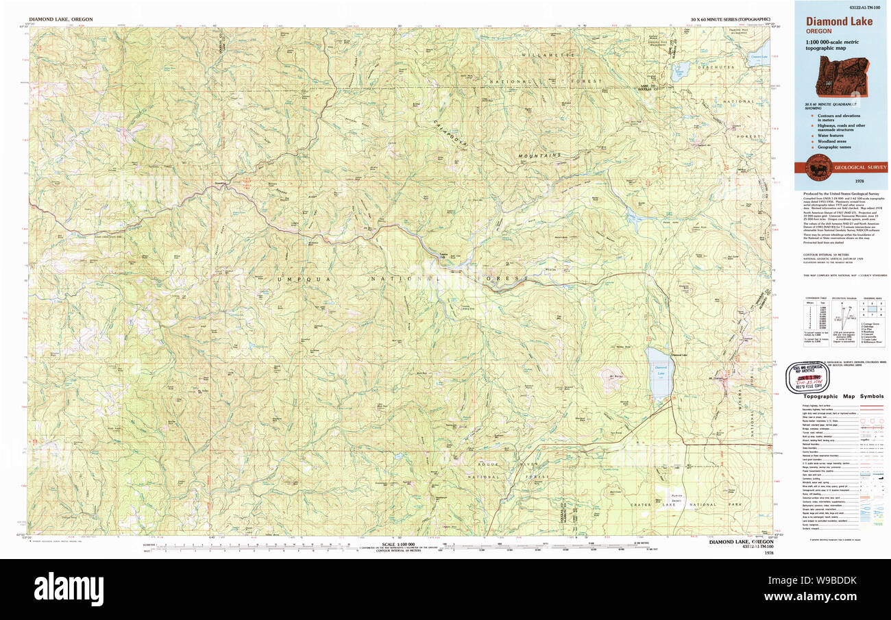 Map of diamond lake oregon hi-res stock photography and images - Alamy
