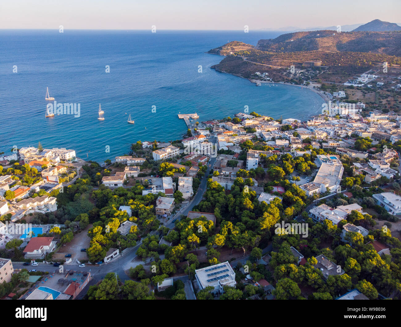 Agia Marina harbour at Aegina island in Greece Stock Photo - Alamy