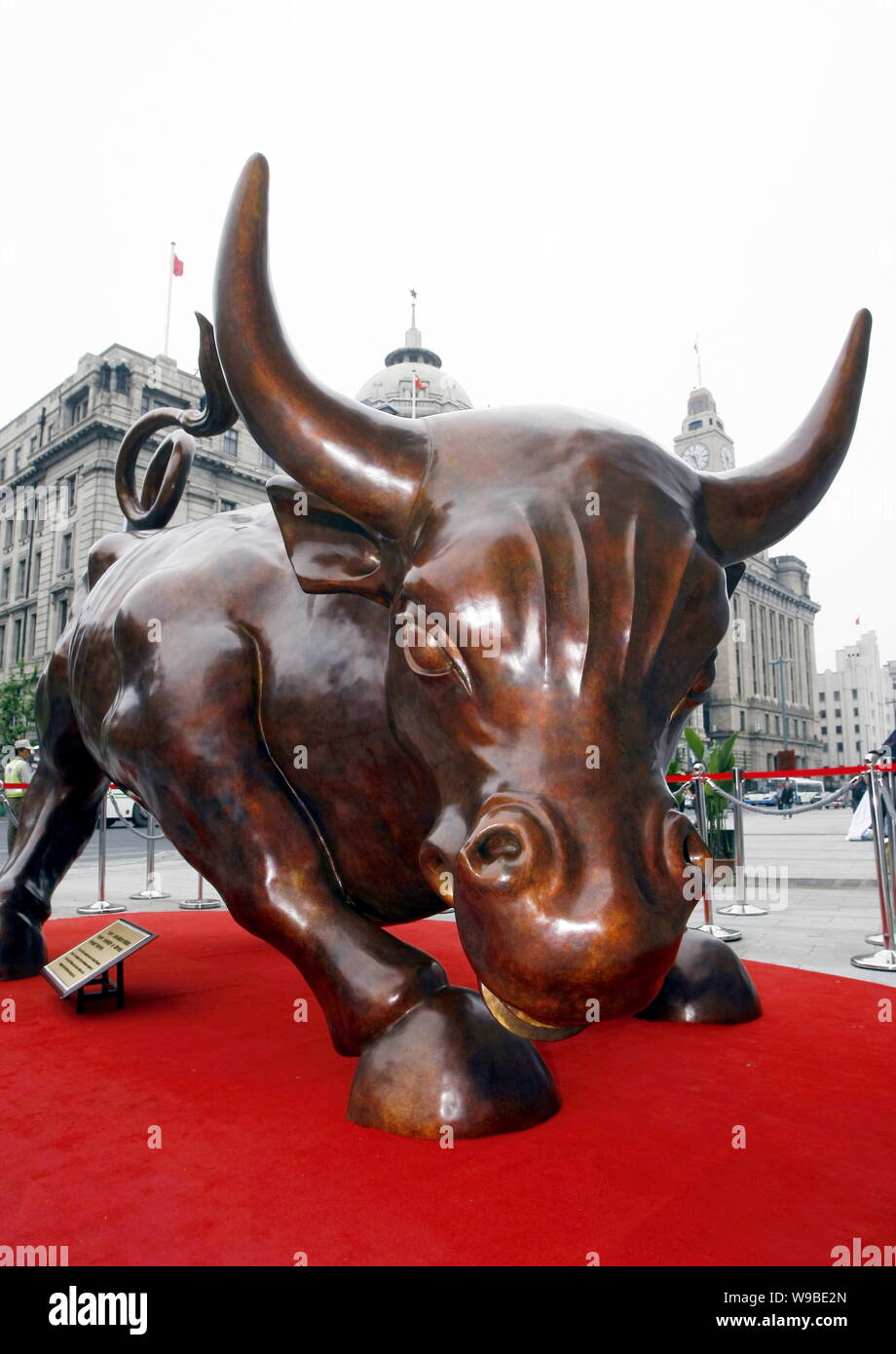 The bronze Bund Bull statue, designed by Italian-American artist Arturo ...