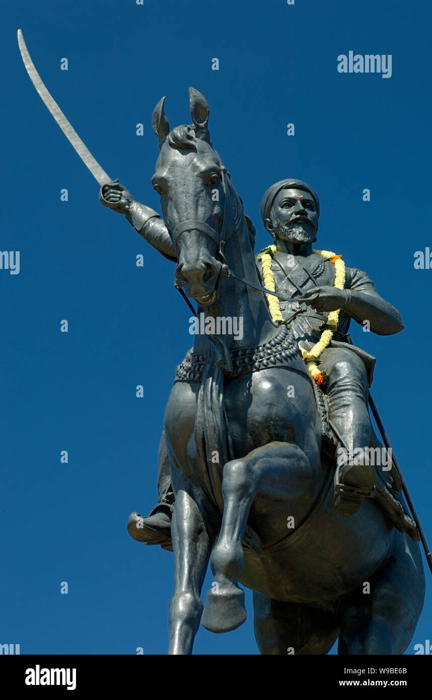 King Chatrapati Shivaji statue at Pratapgad, Maharashtra, India Stock ...