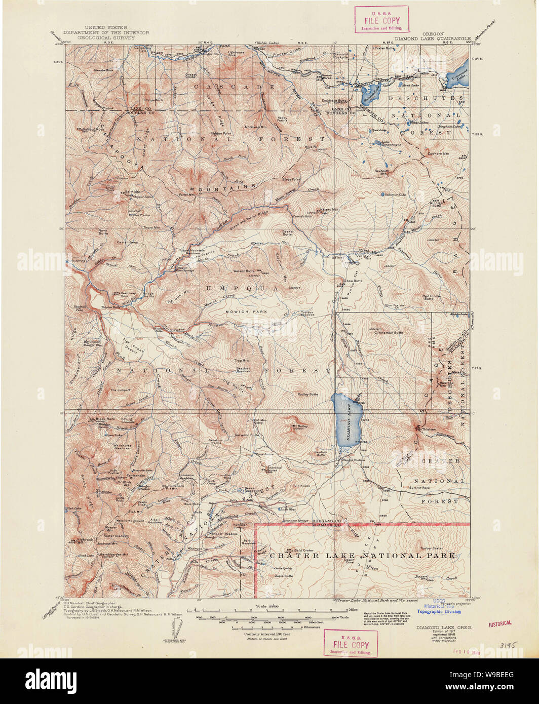 Map of diamond lake oregon hi-res stock photography and images - Alamy