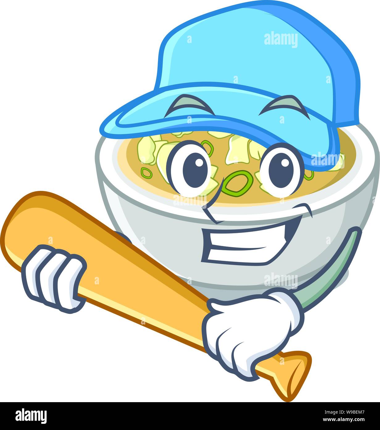 Playing baseball wonton soup in the mascot shape Stock Vector Image ...