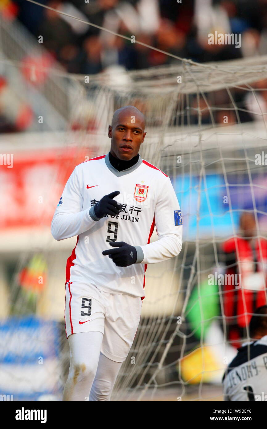 Johnny Woodly Lambert of Chinas Changchun Yatai FC celebrates after ...