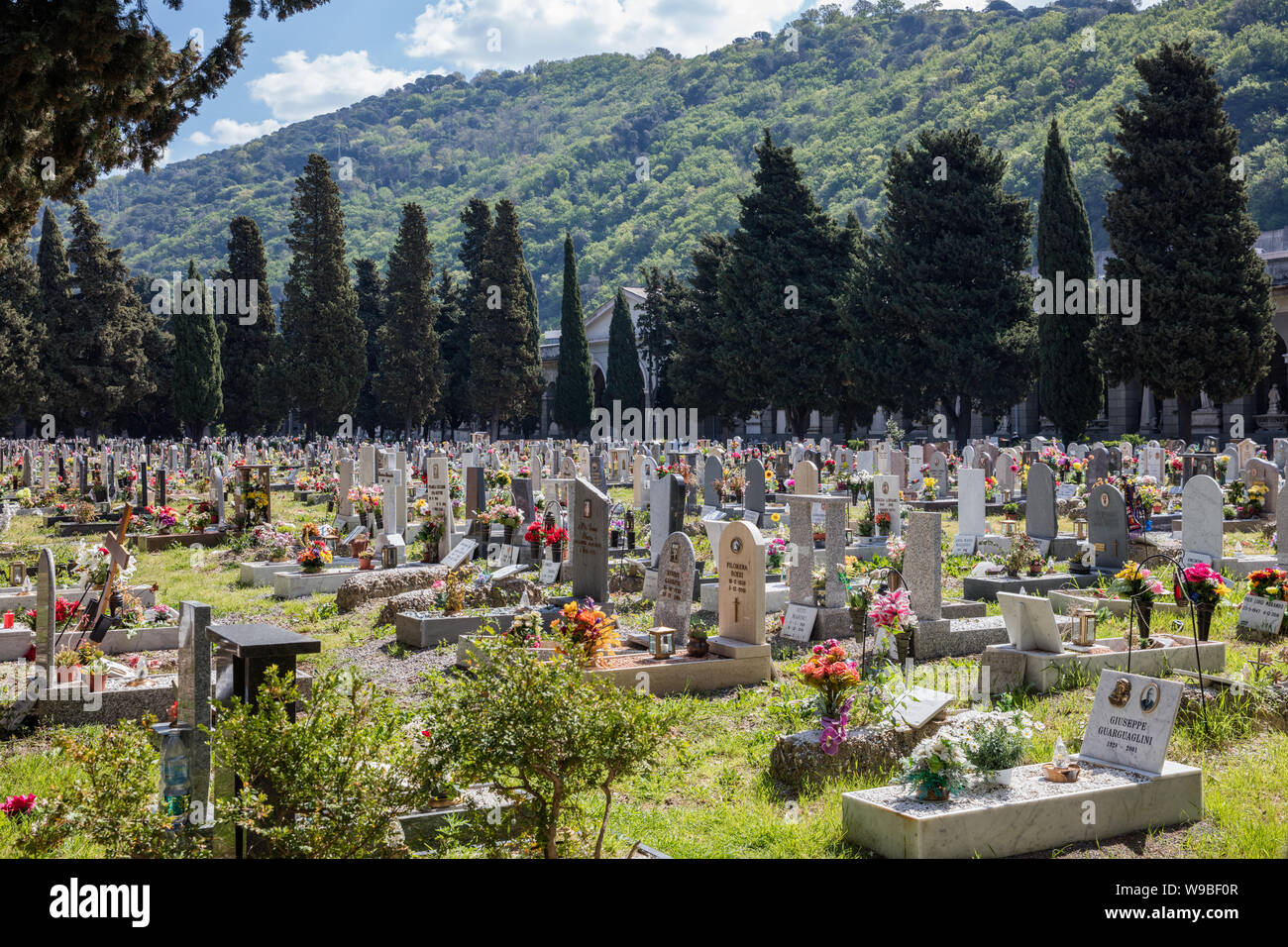 Statues at the Monumental Cemetery of Staglieno, Genua, Italy Stock ...