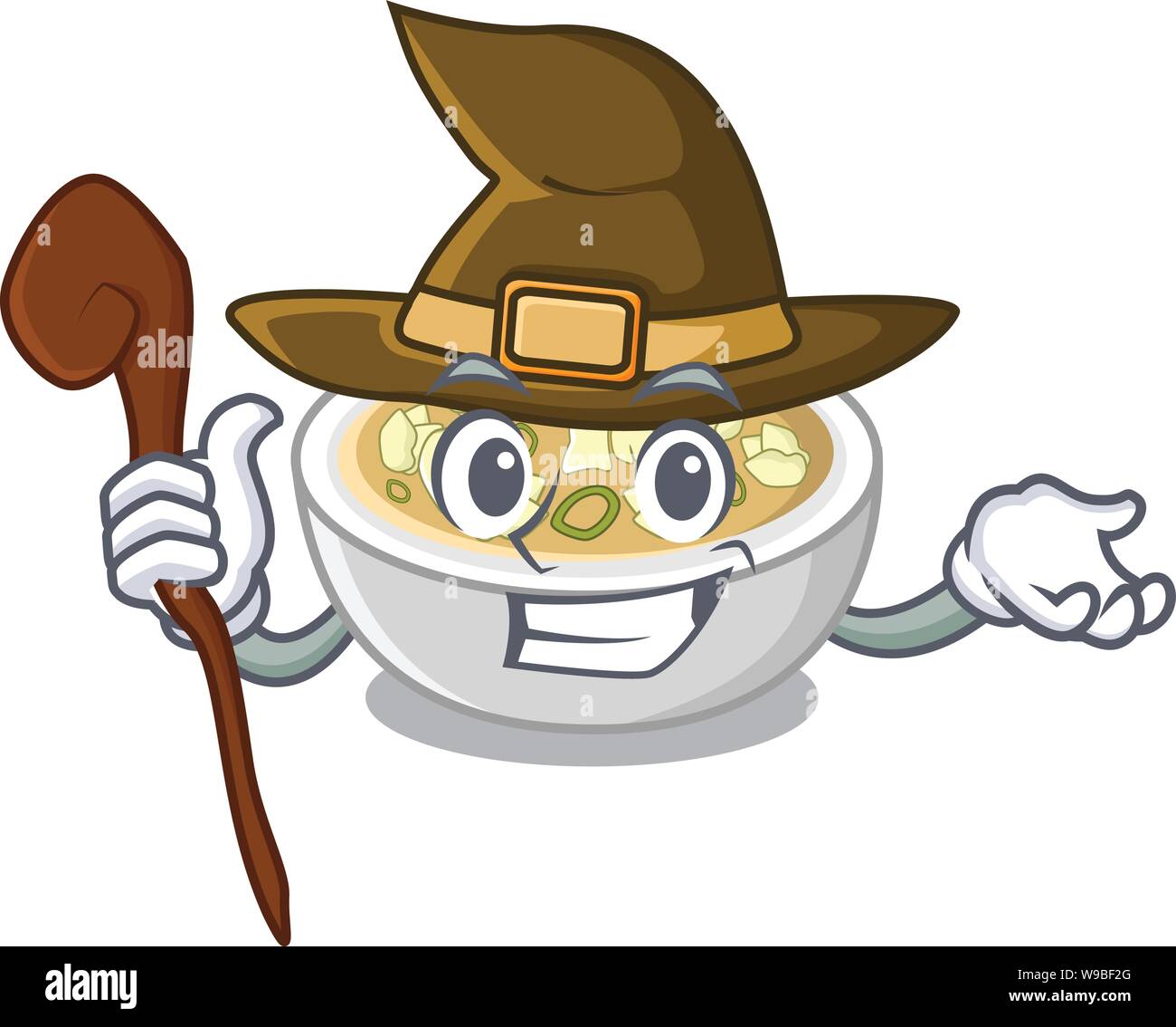 Witch wonton soup in a cartoon bowl Stock Vector Image & Art - Alamy