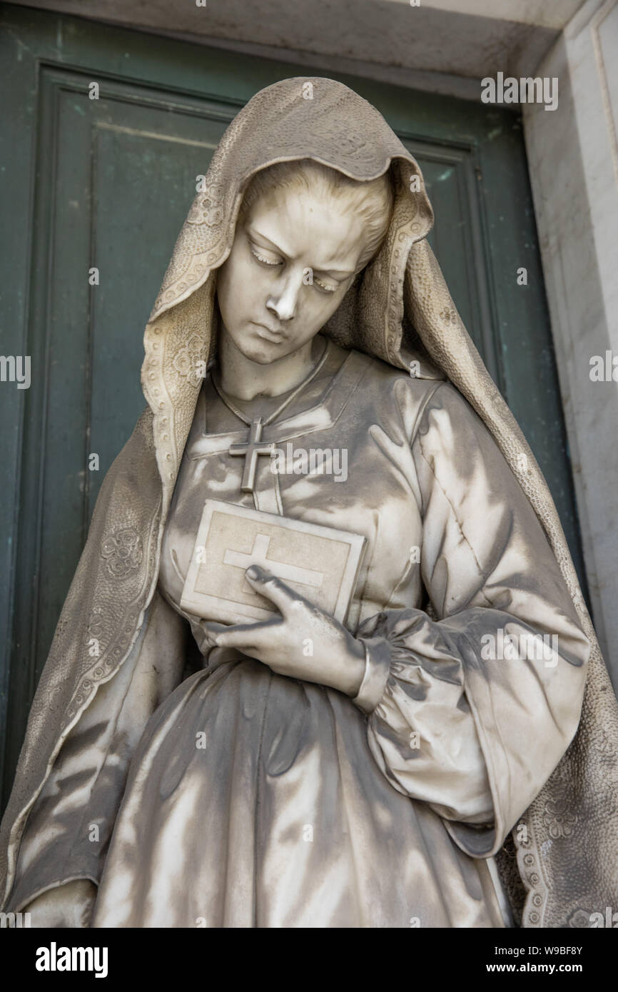 Statues at the Monumental Cemetery of Staglieno, Genua, Italy Stock ...