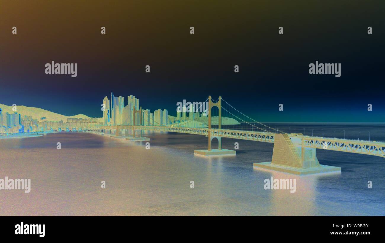 Aerial view of Gwangan Bridge in Busan City,South Korea Stock Photo - Alamy