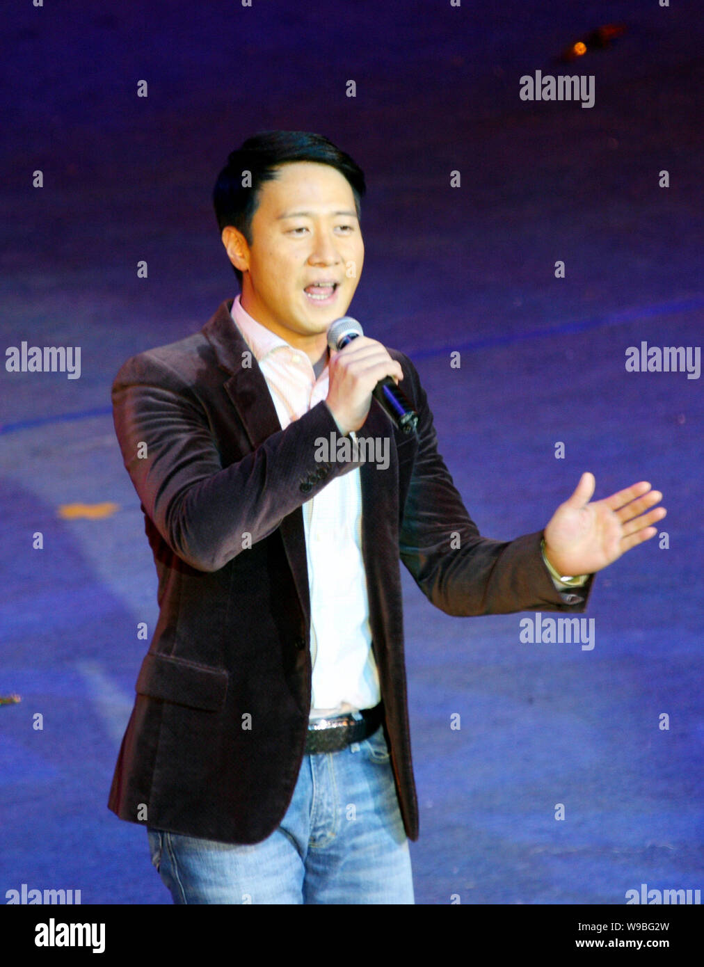 Hong Kong actor and singer Leon Lai performs at a ceremony to celebrate ...